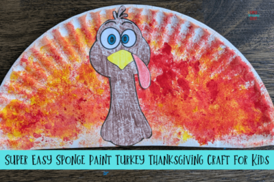 Super Easy Sponge Paint Turkey Thanksgiving Craft for Kids