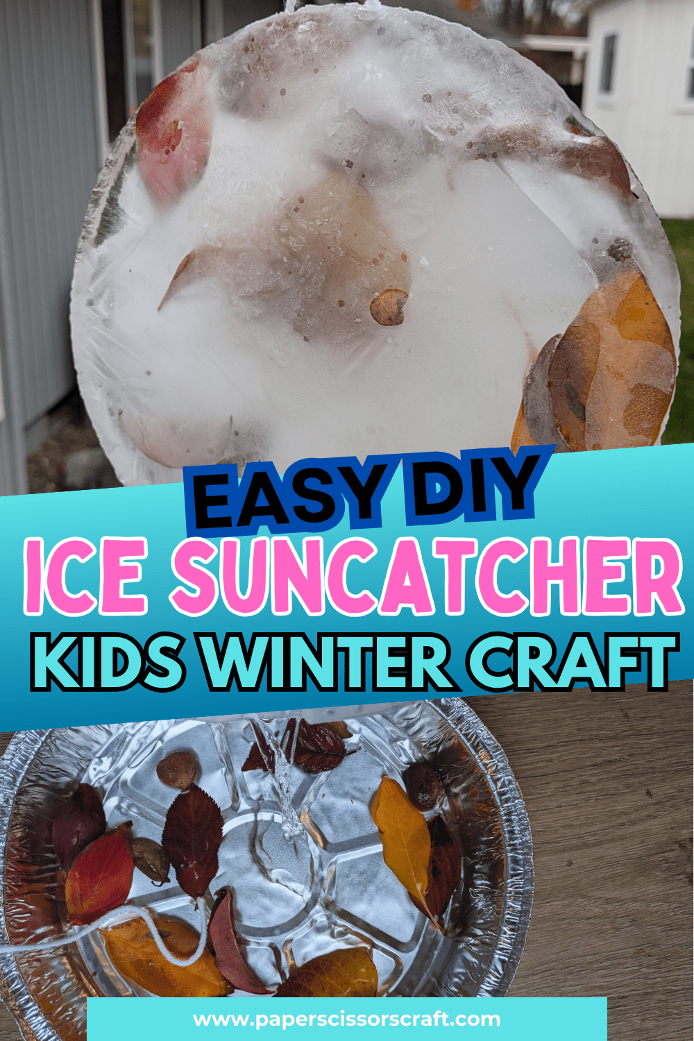 Easy DIY Frozen Ice Suncatcher Winter Craft for Kids