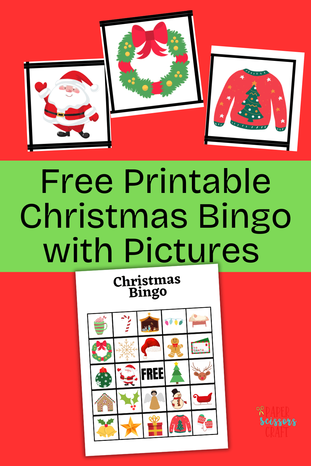 Free Printable Christmas Bingo with Pictures for a Merry Game Night