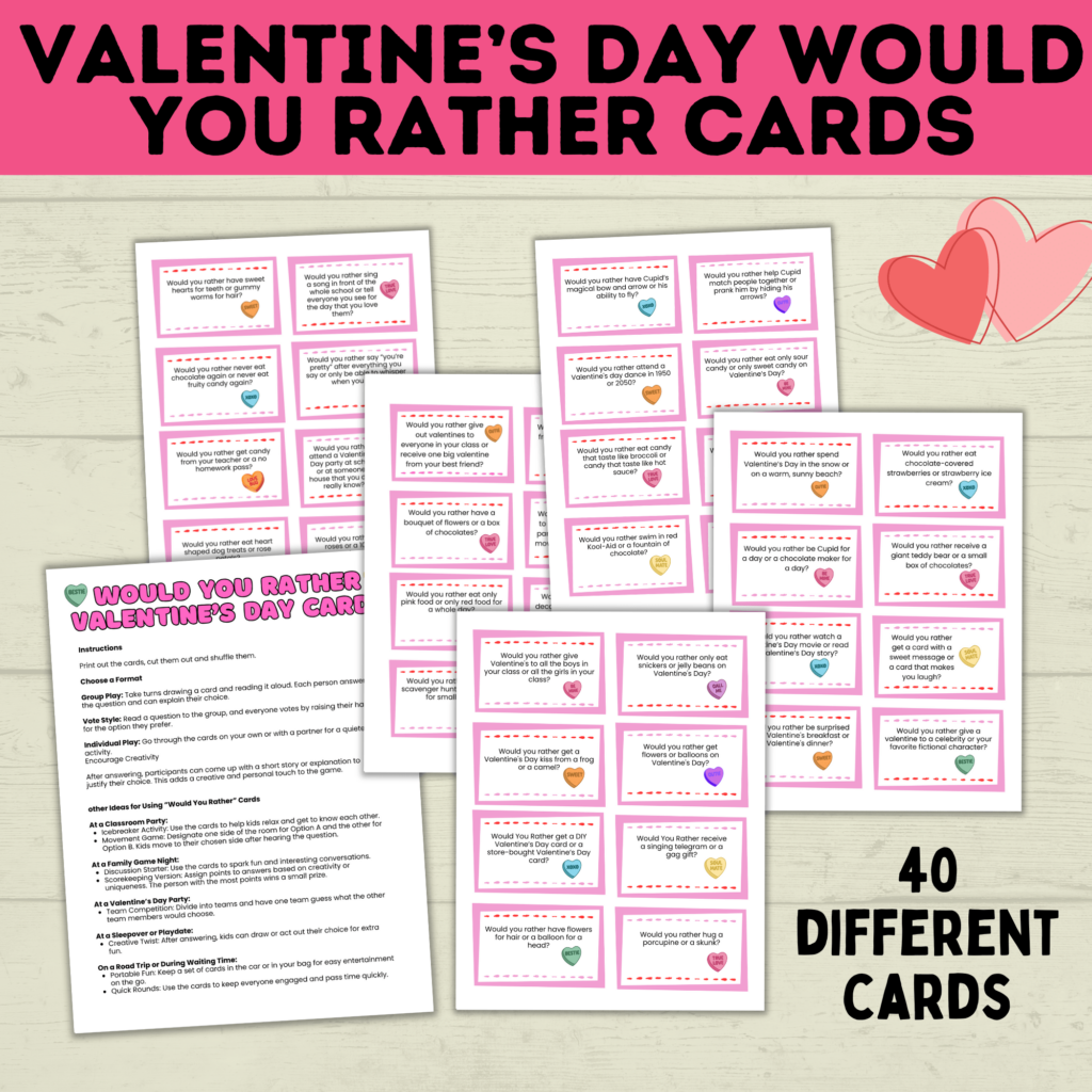40 Would You Rather Valentine's Questions for Kids to Spark Fun ...