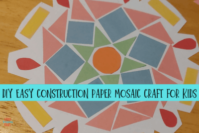 DIY Easy Construction Paper Mosaic Craft for Kids - Paper Scissors Craft