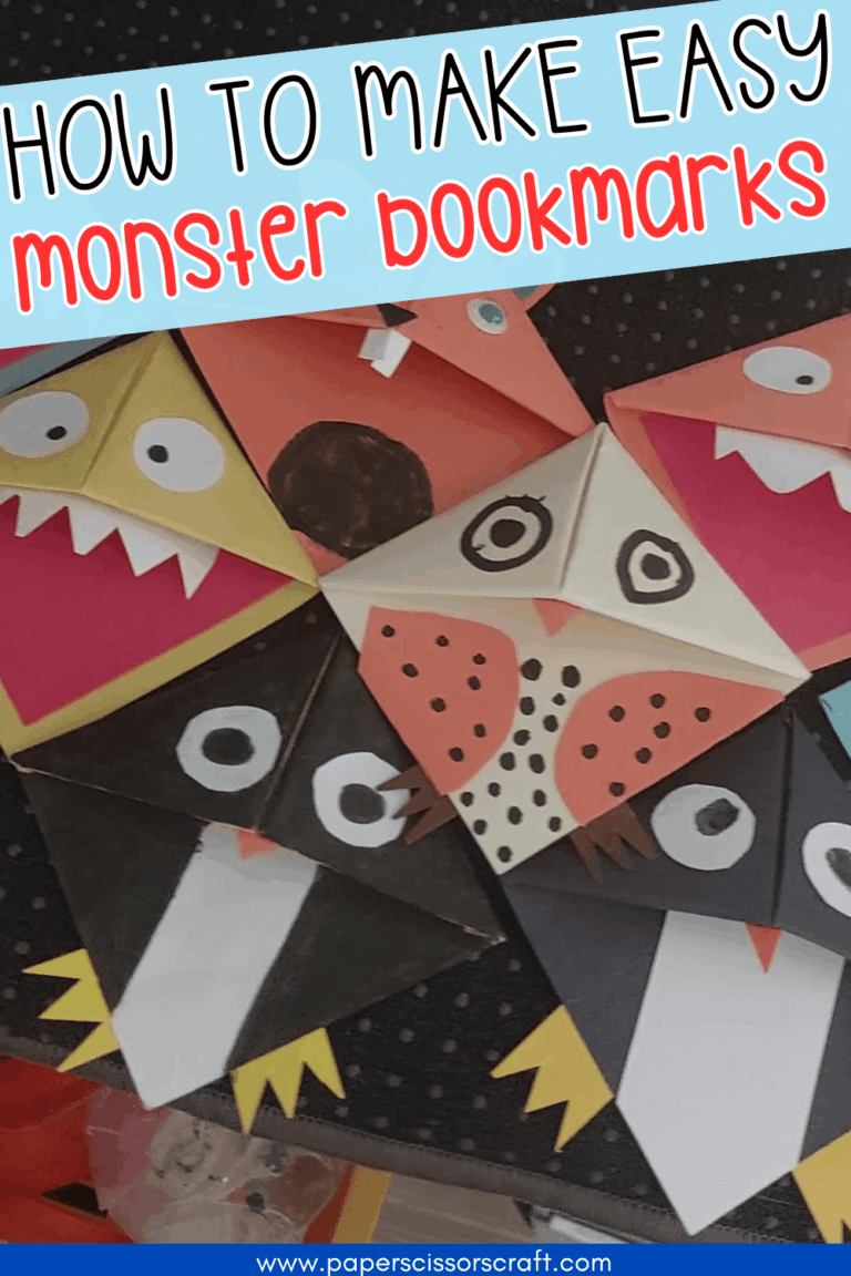 Quick and Easy DIY Corner Monster Bookmark Craft for Kids - Paper ...