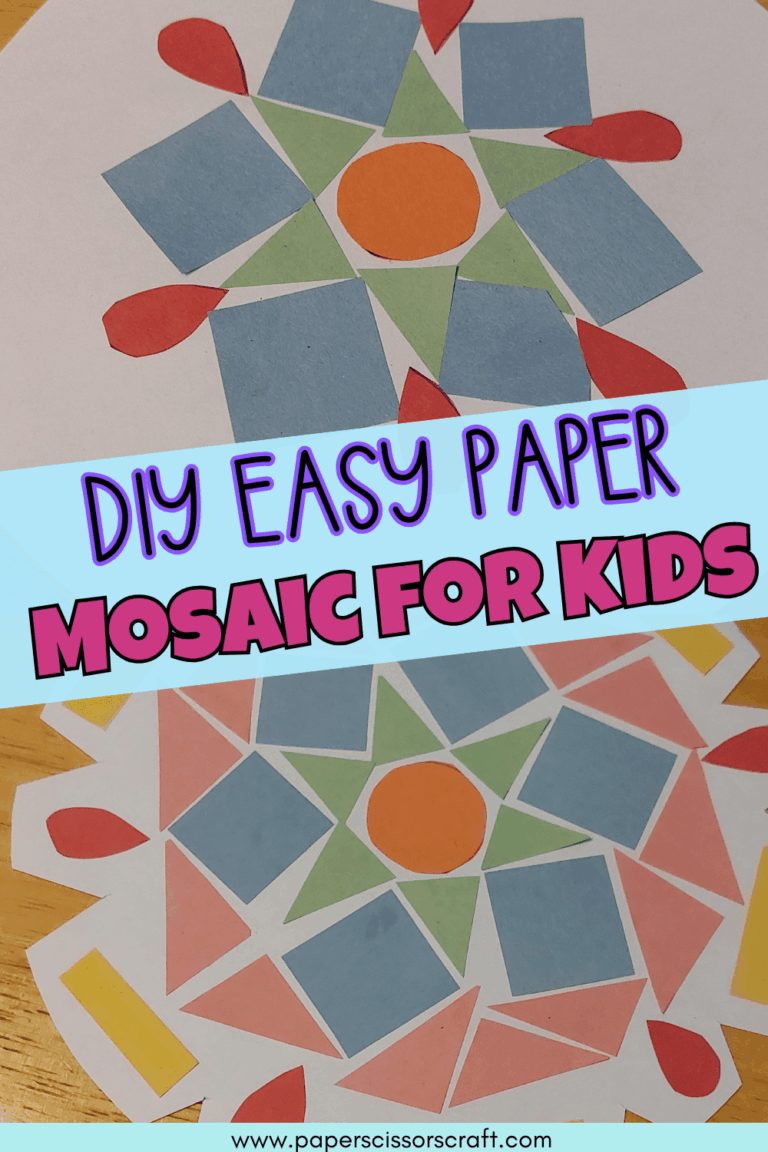 DIY Easy Construction Paper Mosaic Craft for Kids - Paper Scissors Craft