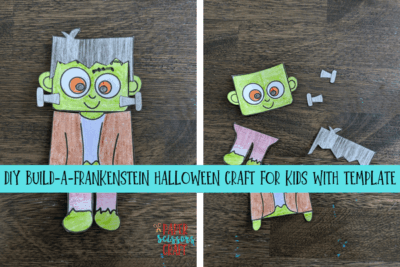 DIY Build-a-Frankenstein Halloween Craft for Kids with Template - Paper ...