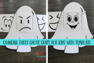 Changing Faces Ghost Craft for Kids with Template - Paper Scissors Craft