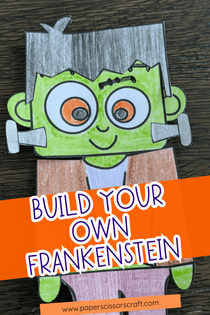 DIY Build-a-Frankenstein Halloween Craft for Kids with Template - Paper ...