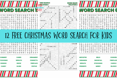 12 FREE Christmas Word Search for Kids with Solutions - Paper Scissors ...