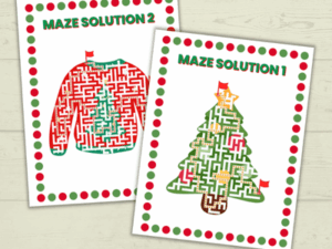 12 Free Christmas Mazes for Kids with Solutions Download Now - Paper ...