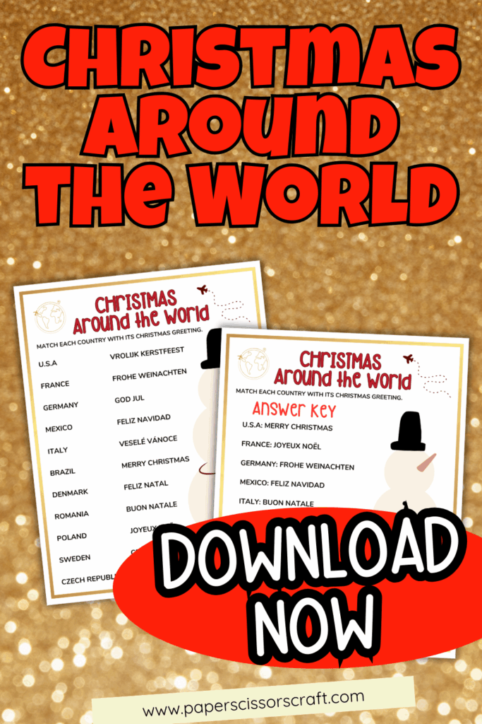 Christmas Around the World Matching Game for Kids - Paper Scissors Craft
